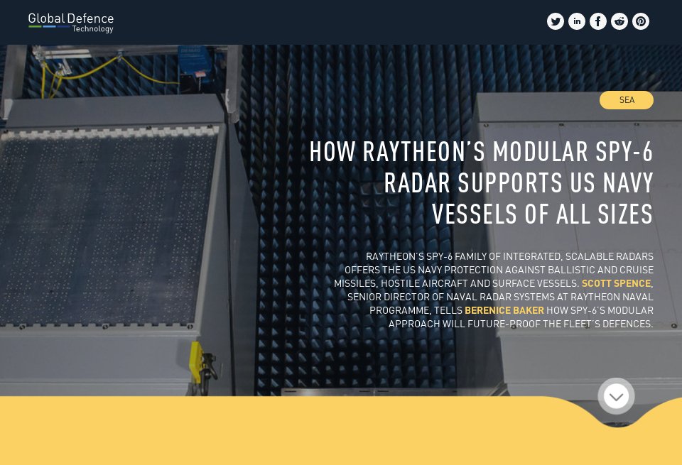 How Raytheon’s modular SPY-6 radar supports US Navy vessels of all sizes - Global Defence ...