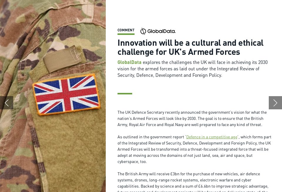 Innovation will be a cultural and ethical challenge for UK's Armed ...