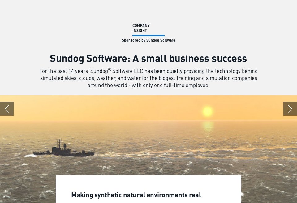 Sundog Software Company Insight - Global Defence Technology | Issue 122 | April 2021