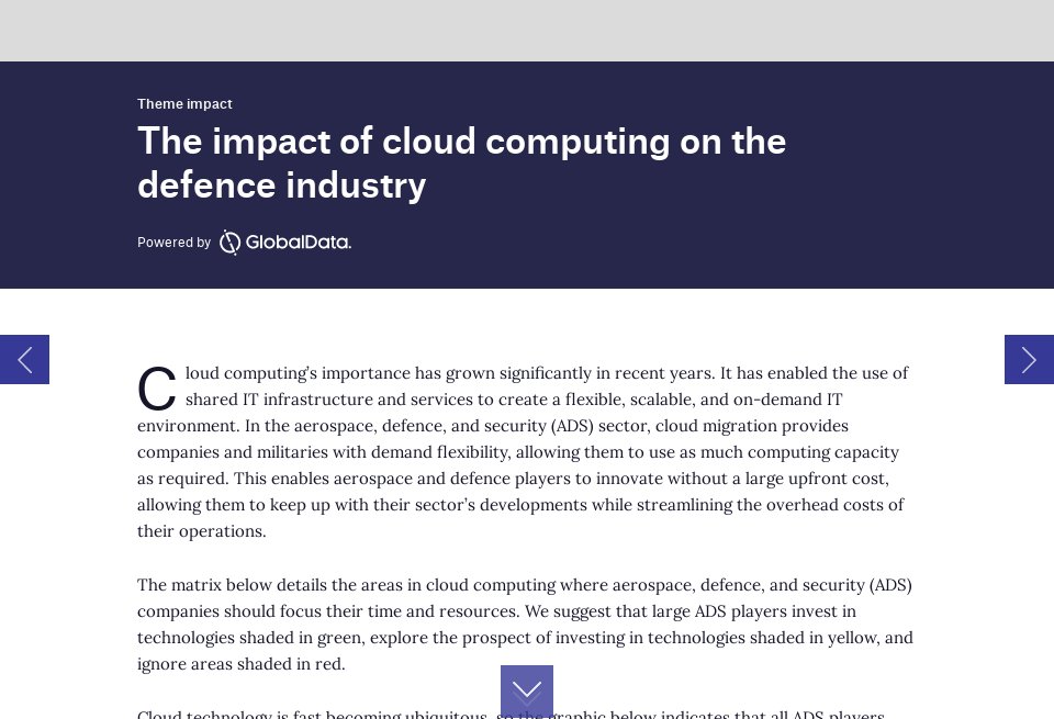 The impact of cloud computing on the defence industry - Global Defence ...