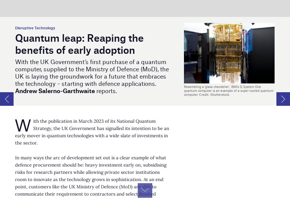 Quantum leap: Reaping the benefits of early adoption - Global Defence Technology | Issue 140 ...