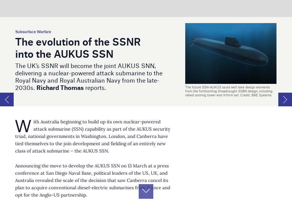 The evolution of the SSNR into the AUKUS SSN - Global Defence Technology | Issue 140 | April 2023