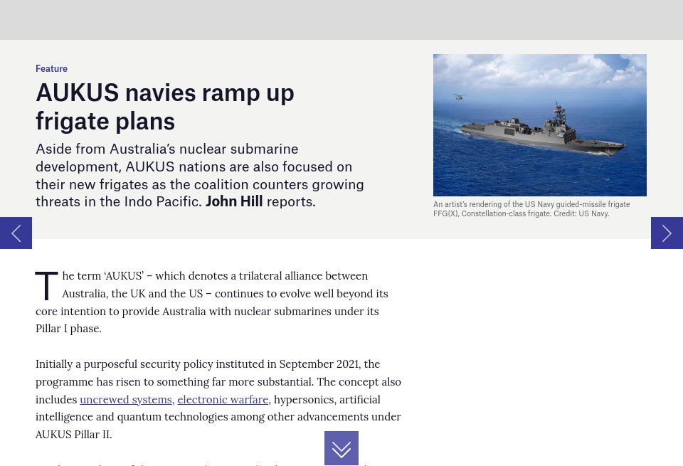 AUKUS navies ramp up frigate plans - Global Defence Technology | Issue 146 | April 2024