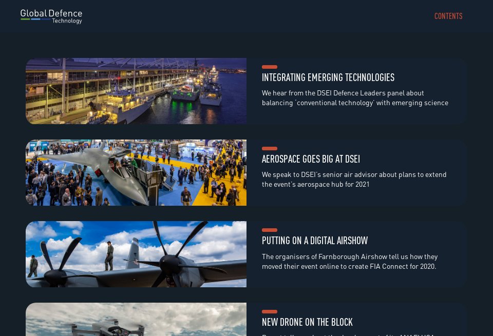 Contents - Global Defence Technology | Issue 114 | August 2020
