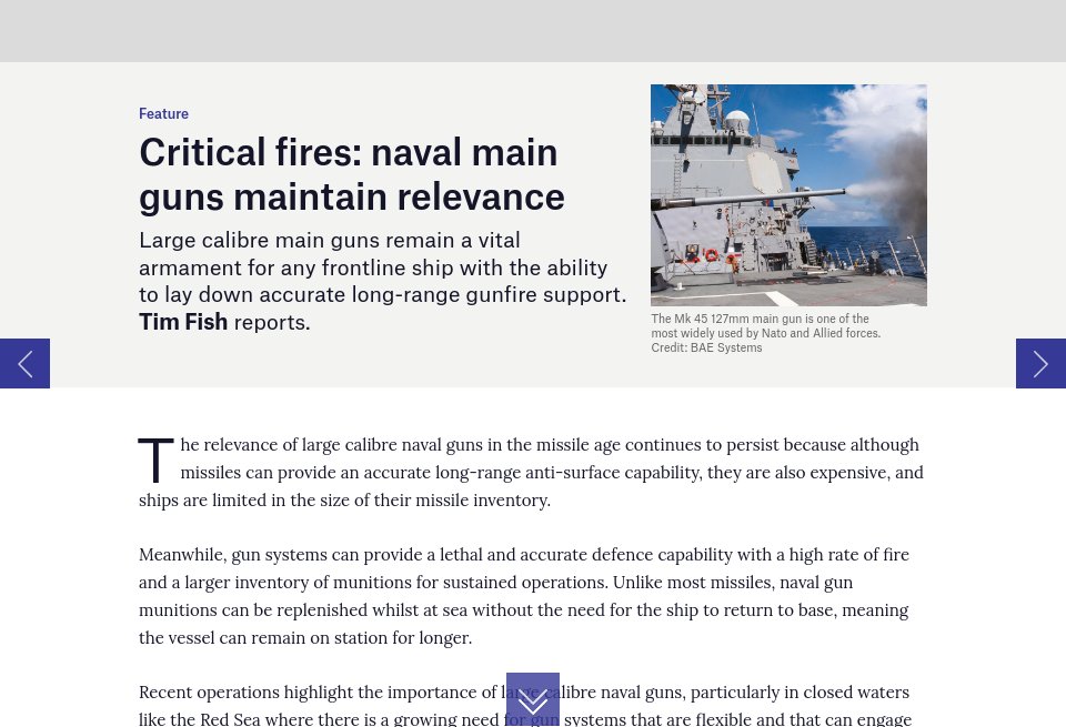 Critical fires: naval main guns maintain relevance - Global Defence ...