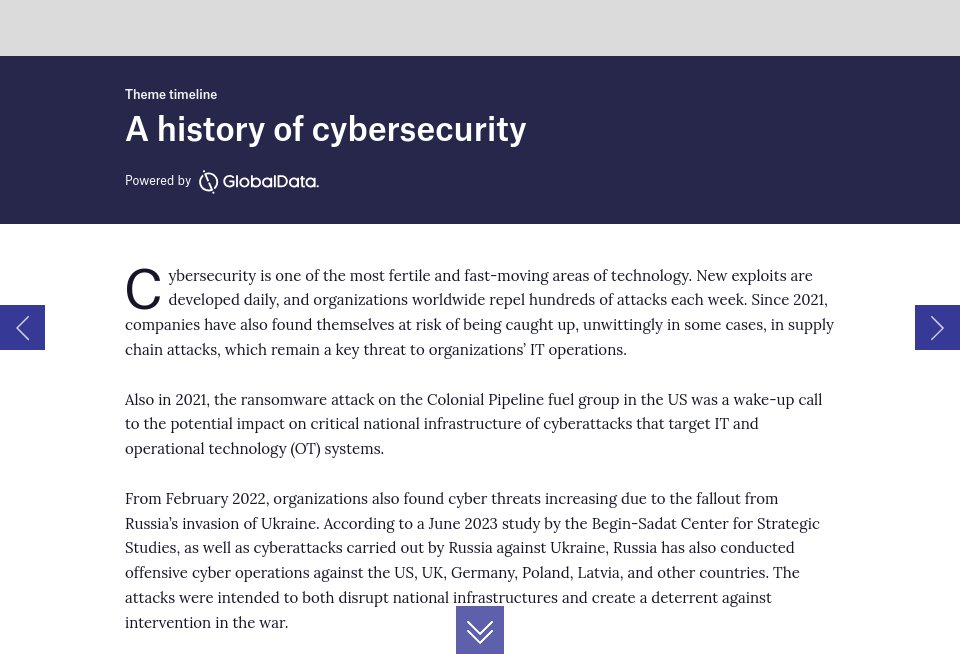 Timeline: a history of cybersecurity - Global Defence Technology ...