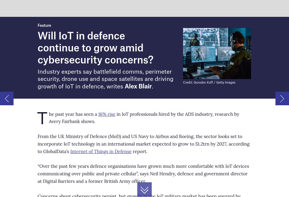 Will IoT in defence continue to grow amid cybersecurity concerns ...