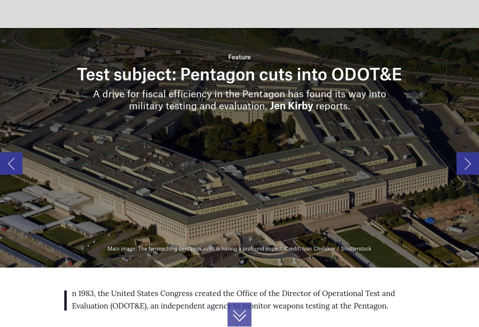Test subject: Pentagon cuts target ODOT&E - Global Defence Technology ...
