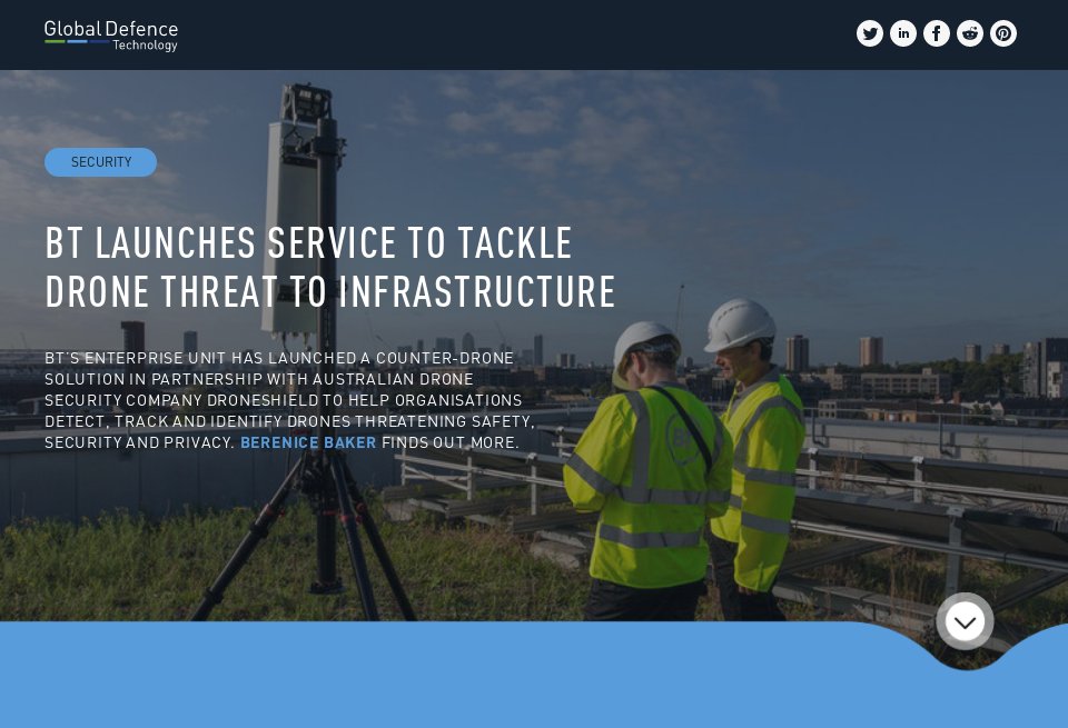 BT launches service to tackle drone threat to infrastructure - Global ...