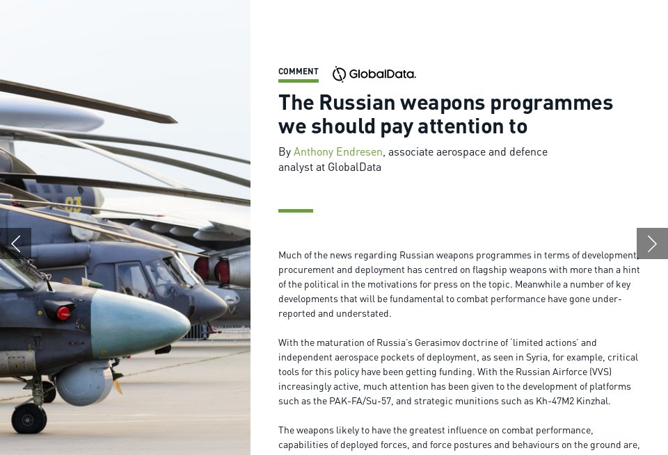 The Russian weapons programmes we should pay attention to - Global ...