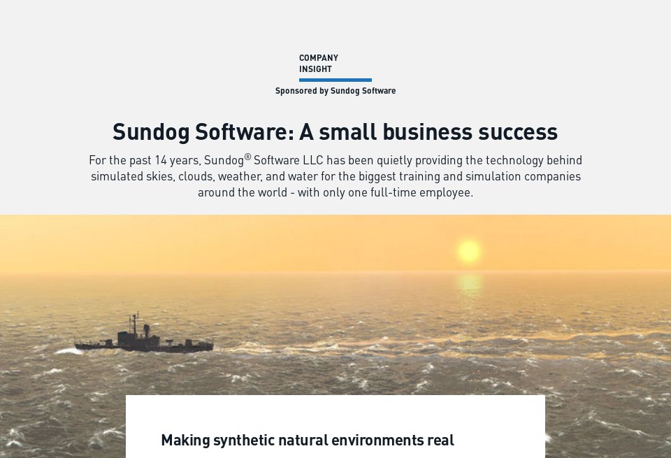 Sundog Software Company Insight - Global Defence Technology | Issue 118 | December 2020