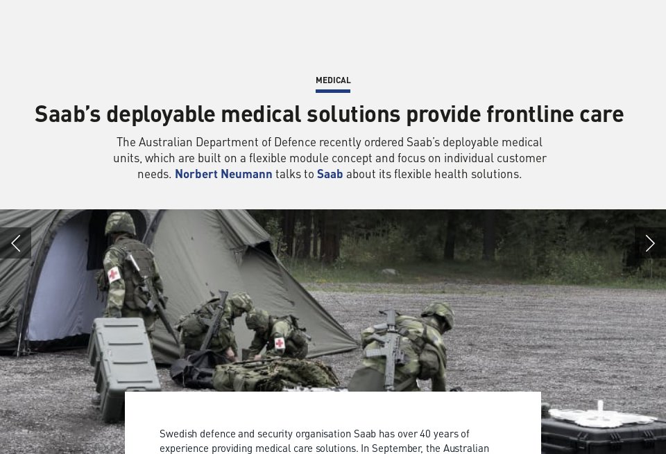 Saab deployable healthcare - Global Defence Technology | Issue 130 ...
