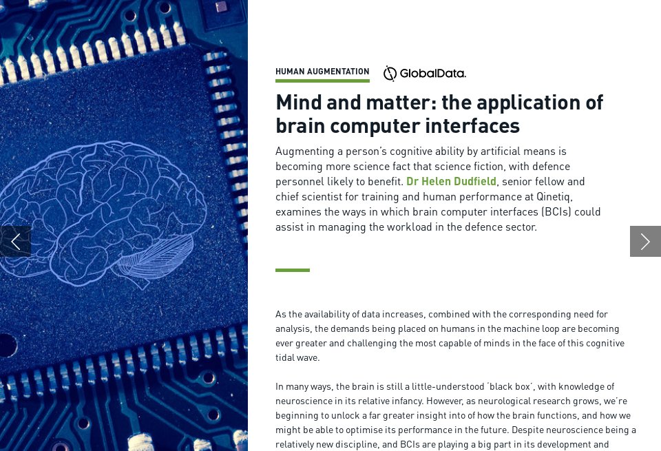 The application of brain computer interfaces - Global Defence ...