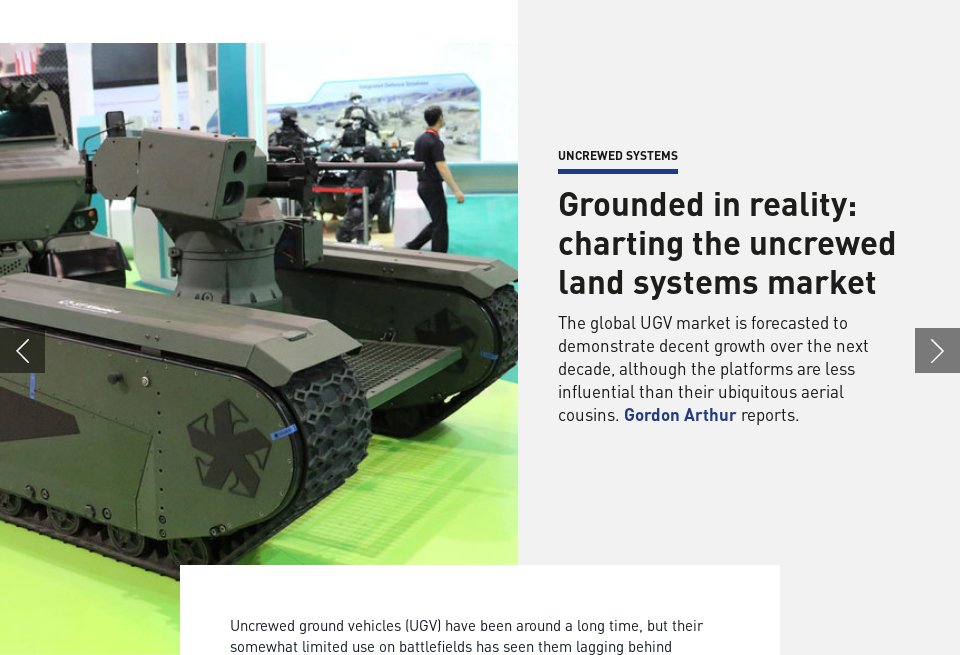 Grounded in reality: charting the uncrewed land systems market - Global ...