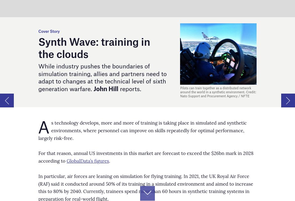 Synth Wave: training in the clouds - Global Defence Technology | Issue ...