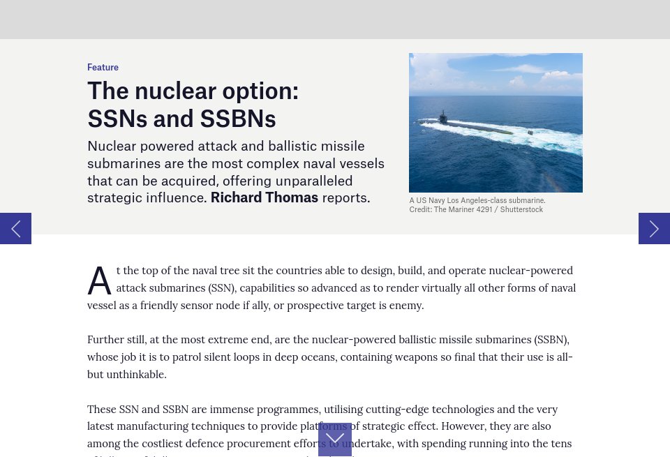 The nuclear option: SSNs and SSBNs - Global Defence Technology | Issue ...
