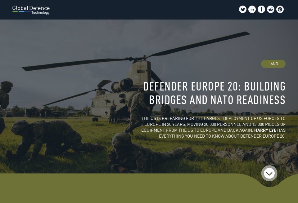 Defender Europe 20: Building bridges and NATO readiness - Global ...