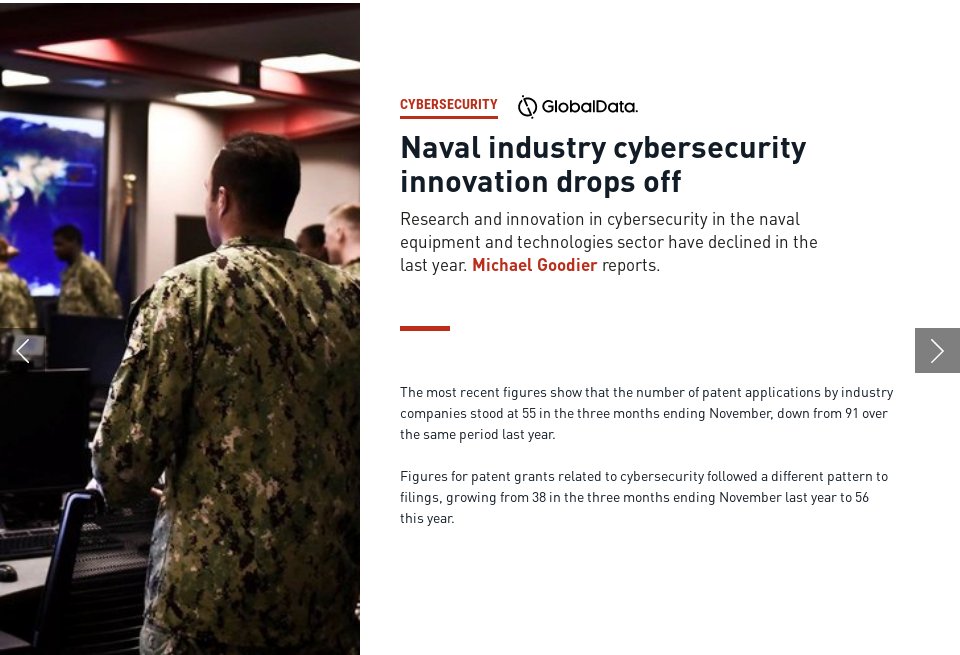 Naval industry cybersecurity innovation drops off - Global Defence ...