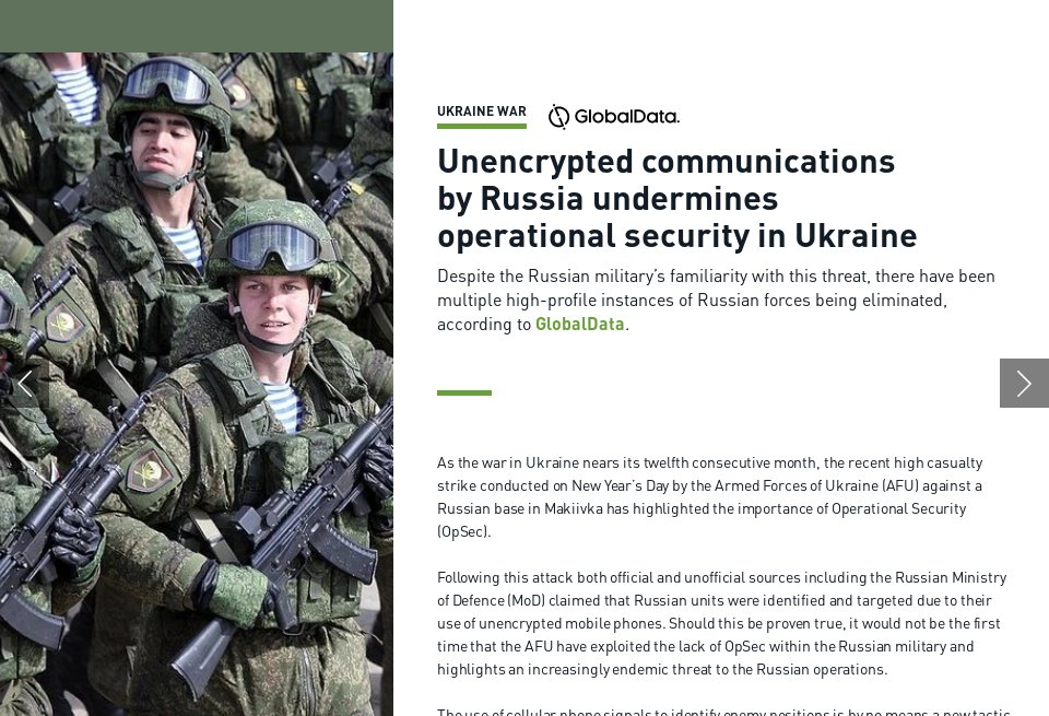 Unencrypted communications by Russia undermines operational security in ...