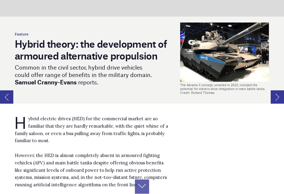 Hybrid theory: the development of armoured alternative propulsion ...