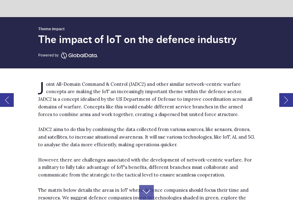 The impact of IoT on the defence industry - Global Defence Technology ...
