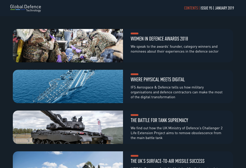 Contents - Global Defence Technology | Issue 95 | January 2019