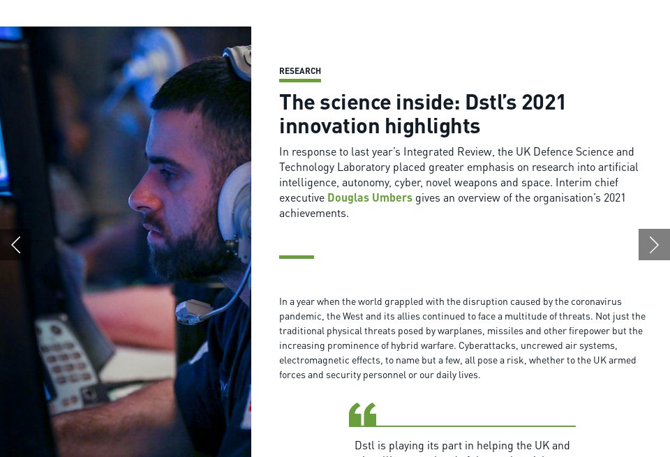 Dstl innovation highlights - Global Defence Technology | Issue 131 ...
