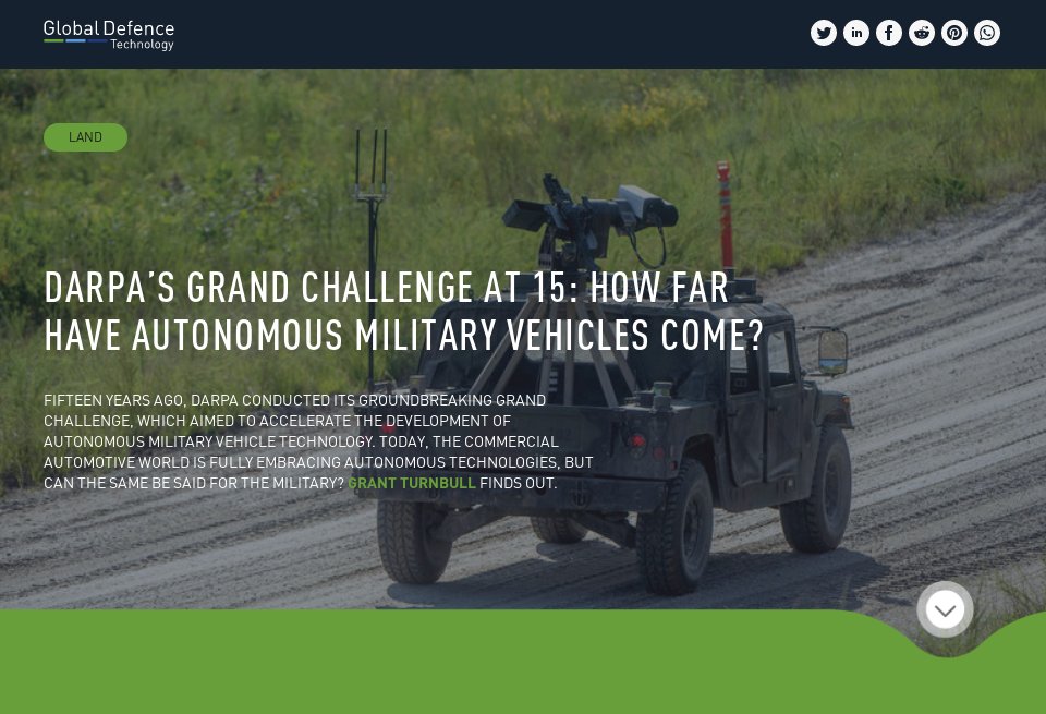 DARPA’s Grand Challenge at 15: how far have autonomous military ...