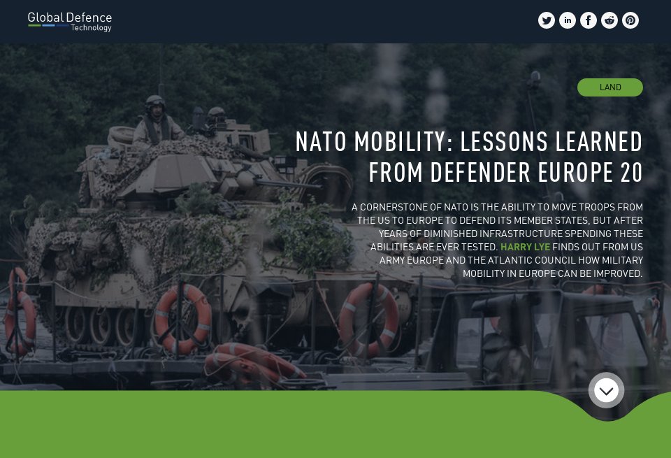 NATO mobility lessons learned from Defender Europe 20 - Global Defence ...