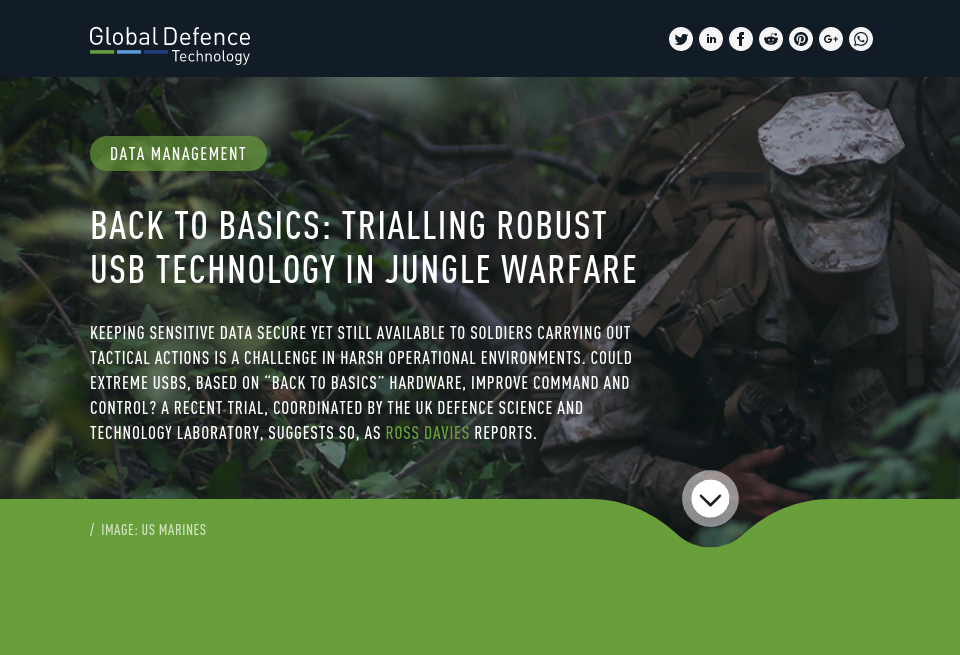 Back to basics: Trialling robust USB technology in jungle warfare ...