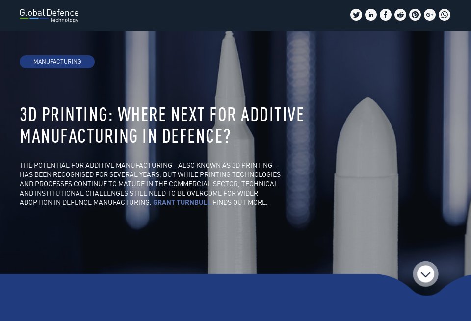 3D printing: where next for additive manufacturing in defence? - Global ...