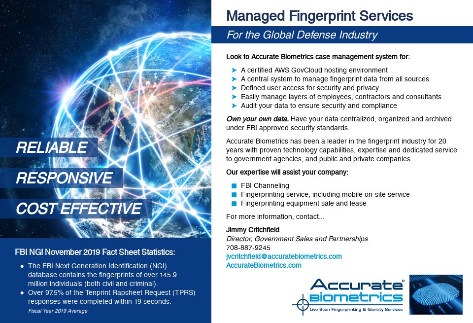 Accurate Biometrics - Global Defence Technology | Issue 112 | June 2020