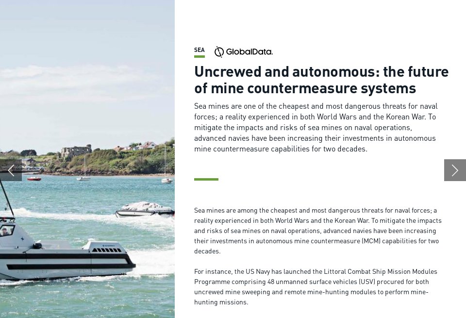 The autonomous future of mine countermeasure systems - Global Defence ...