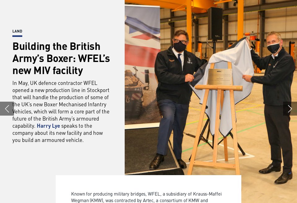 WFEL is building a new facility for the British Army’s Boxer MIV ...
