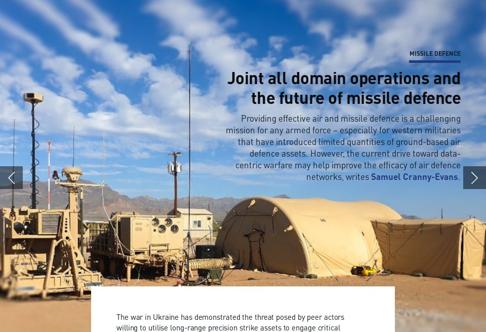 Joint all domain operations and the future of missile defence - Global ...