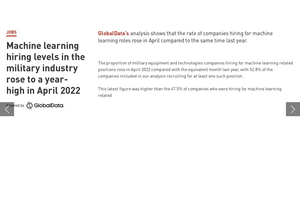 Machine learning jobs in the military industry - Global Defence ...