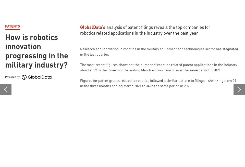 Robotics innovation in the military industry - Global Defence ...