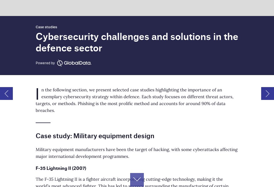 Case studies: cybersecurity in the defence industry - Global Defence ...