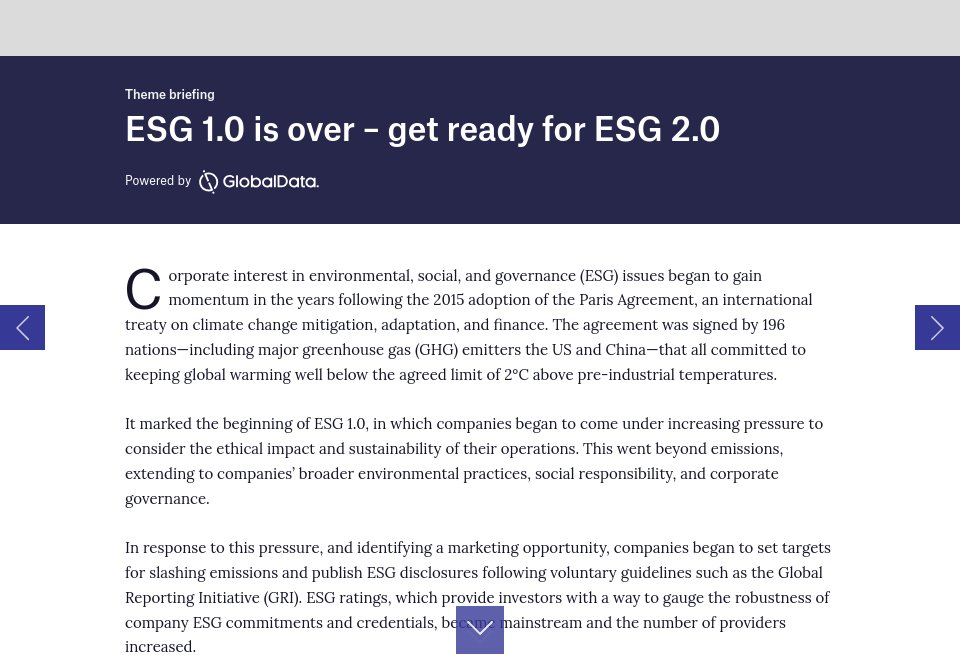 ESG 1.0 is over – get ready for ESG 2.0 - Global Defence Technology ...