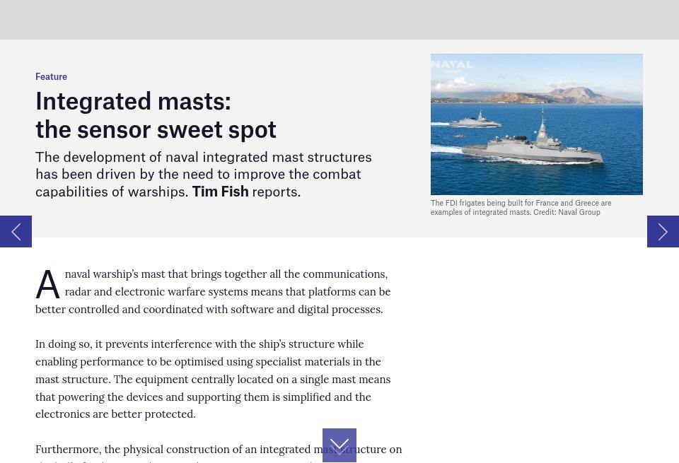 Integrated masts: the sensor sweet spot - Global Defence Technology ...