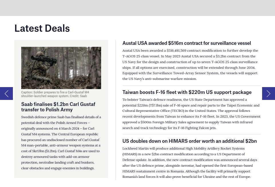 Latest Deals - Global Defence Technology | Issue 147 | June 2024