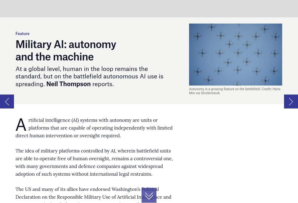 Military AI: autonomy and the machine - Global Defence Technology ...