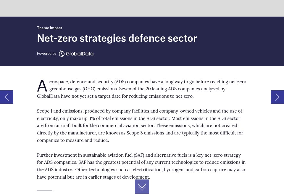 Net-zero strategies for the defence sector - Global Defence Technology ...