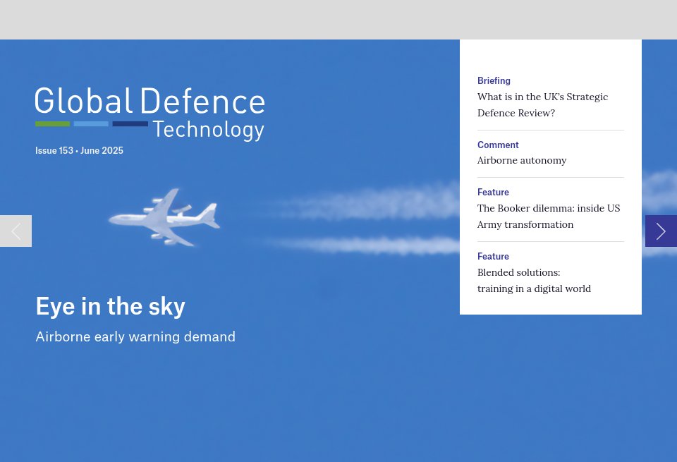 Editor's letter - Global Defence Technology | Issue 153 | June 2025