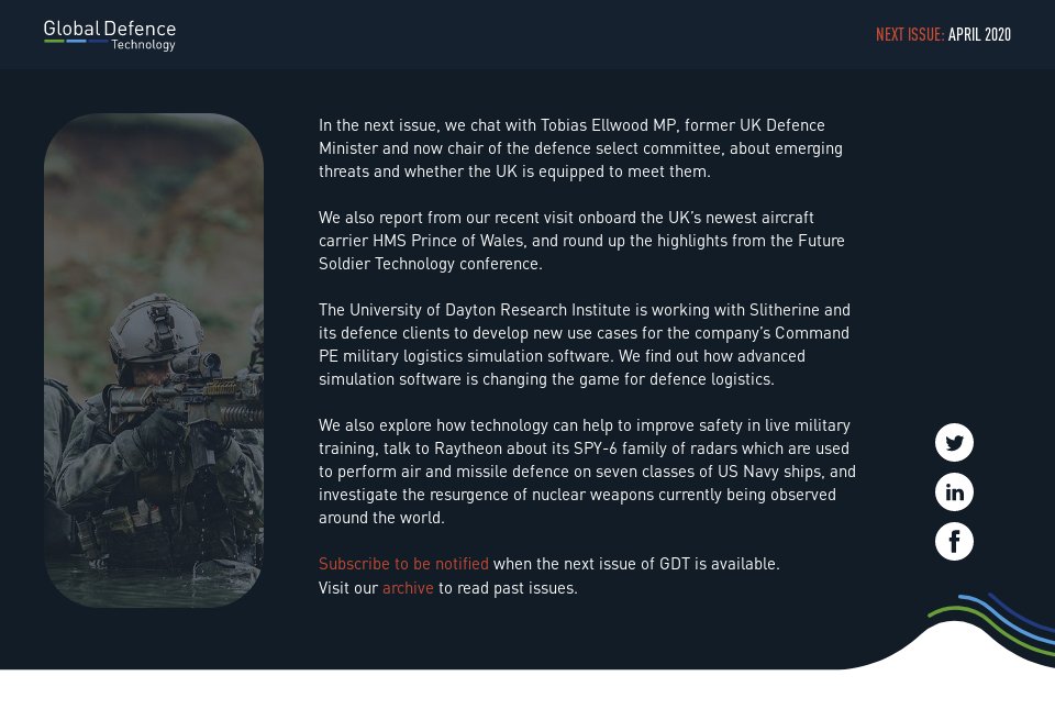 Next issue preview - Global Defence Technology | Issue 109 | March 2020