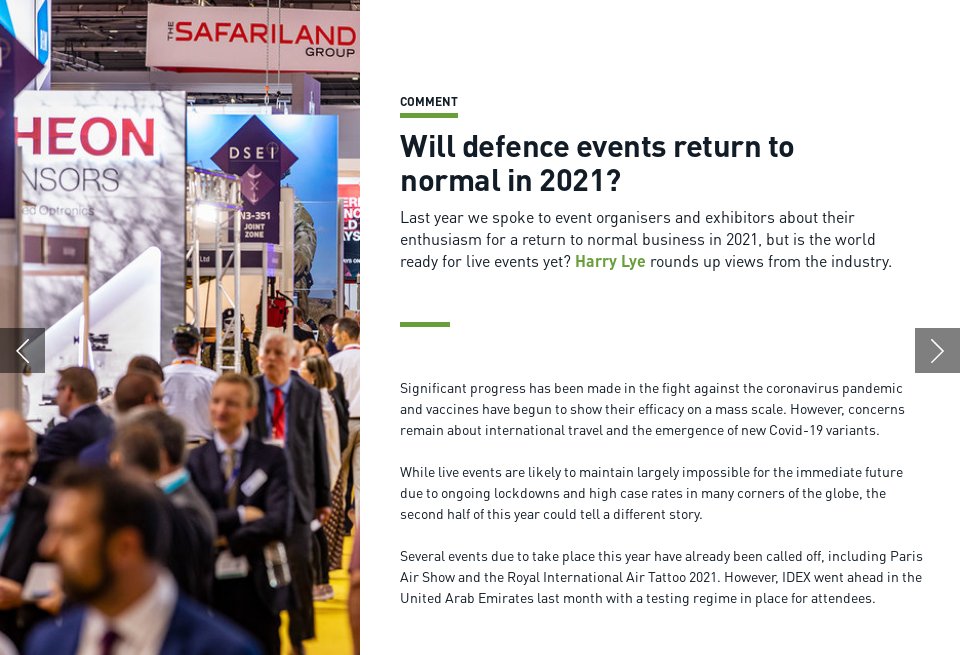 Will defence events return to normal in 2021? - Global Defence ...