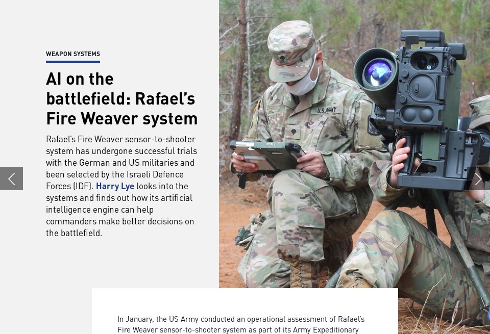 AI on the battlefield: Rafael’s Fire Weaver system - Global Defence ...