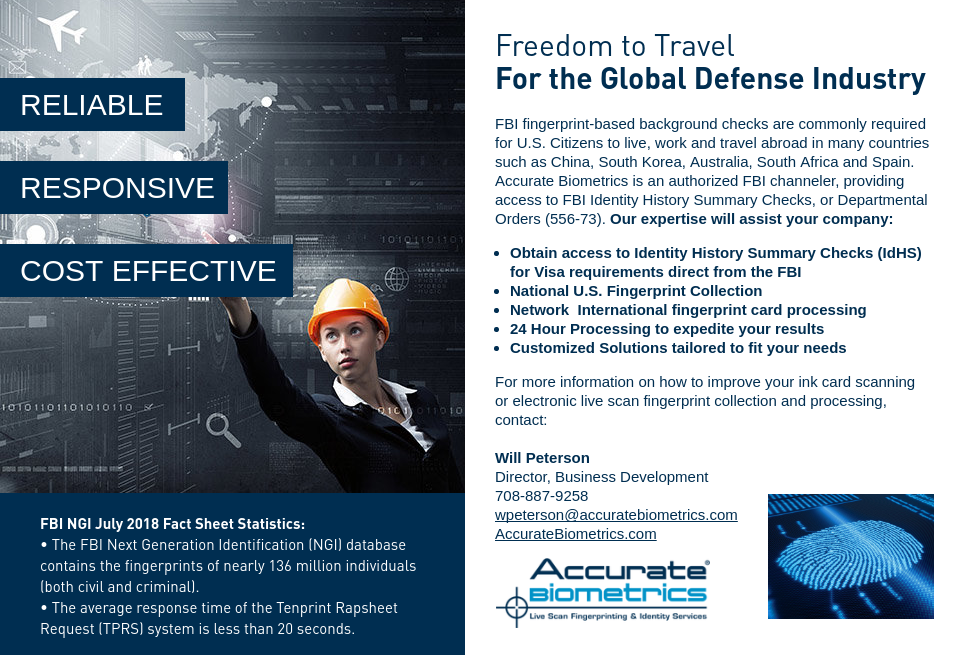 Accurate Biometrics - Global Defence Technology | Issue 93 | November 2018