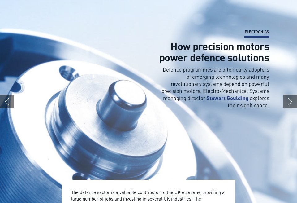 How precision motors power defence solutions - Global Defence ...