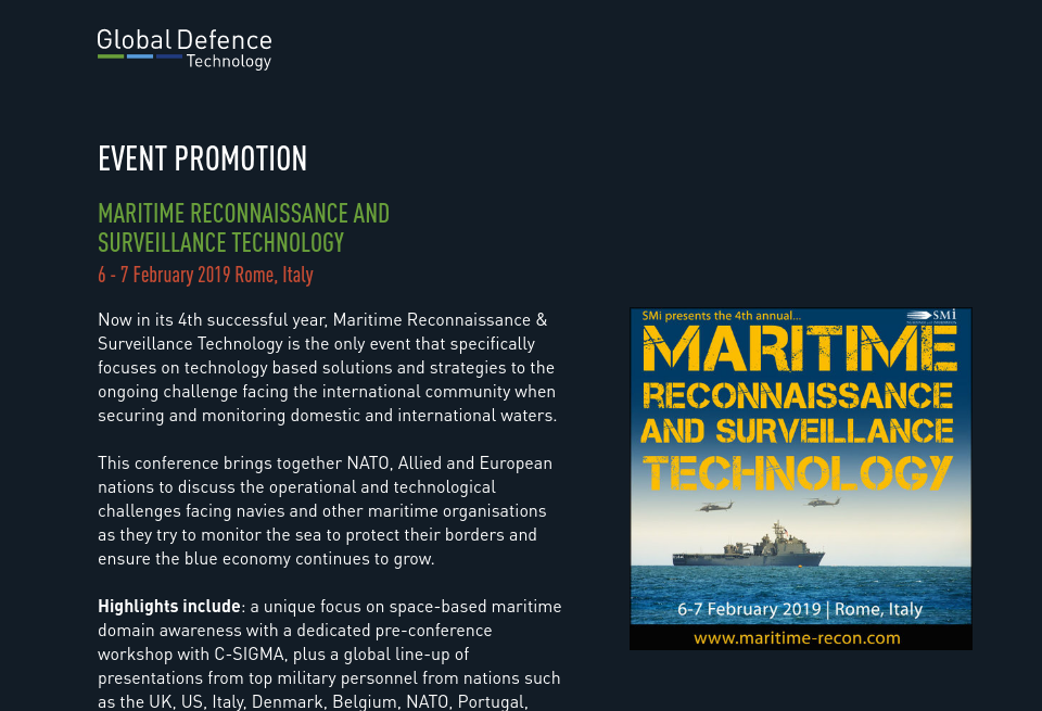 Event: Maritime Reconnaissance and Surveillance Technolog - Global ...